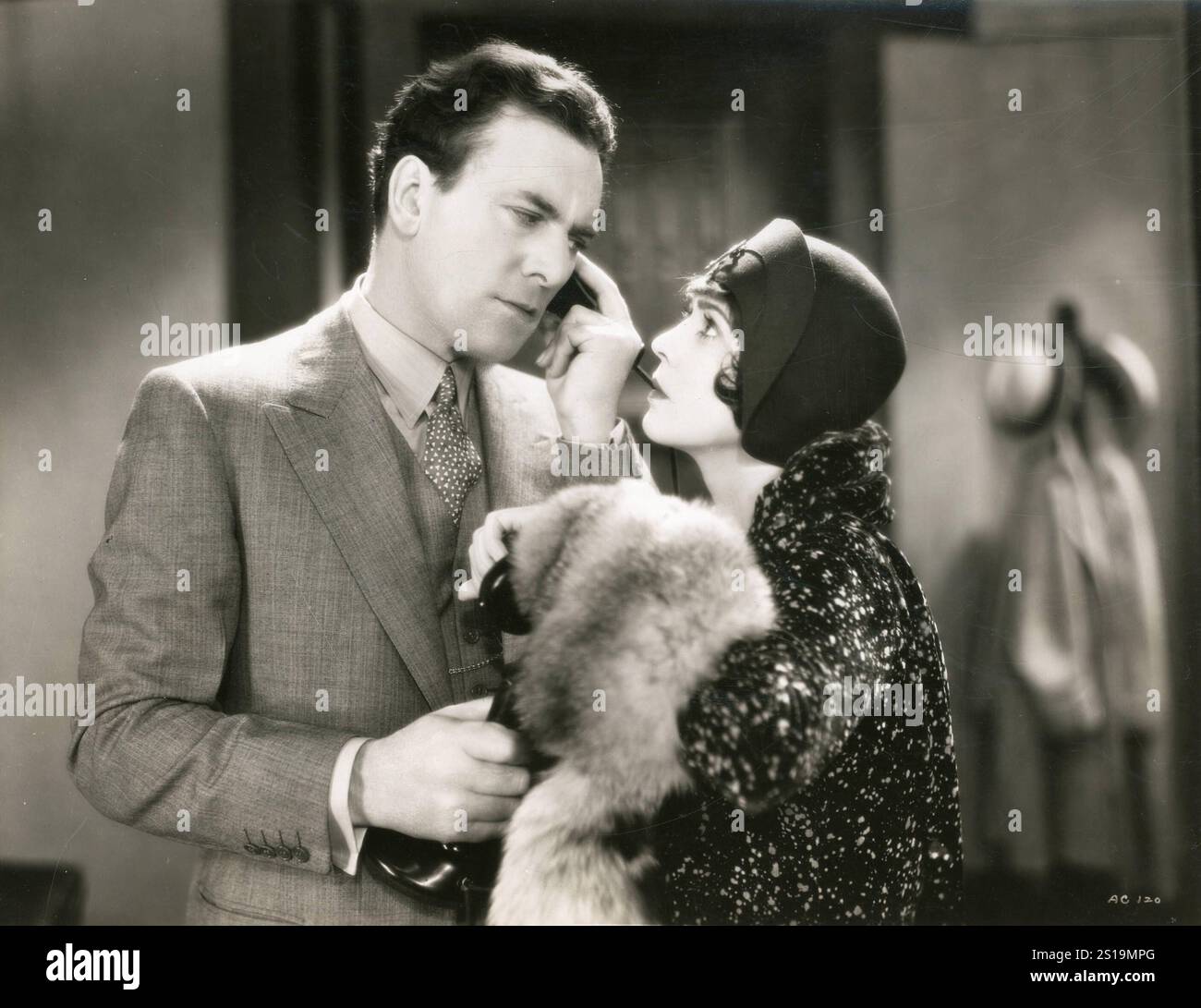 Lila Lee and Thomas Meighan in Frame from the 1929 film "The Argyle Case", an American film ...