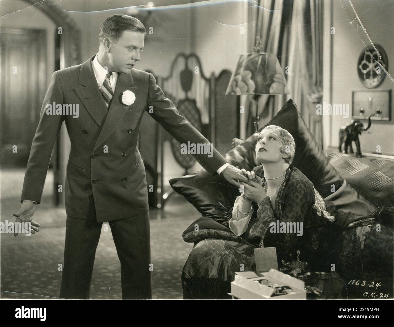 Douglas MacLean and Lorraine MacLean in Frame from the 1929 film "The Carnation Kid", an ...
