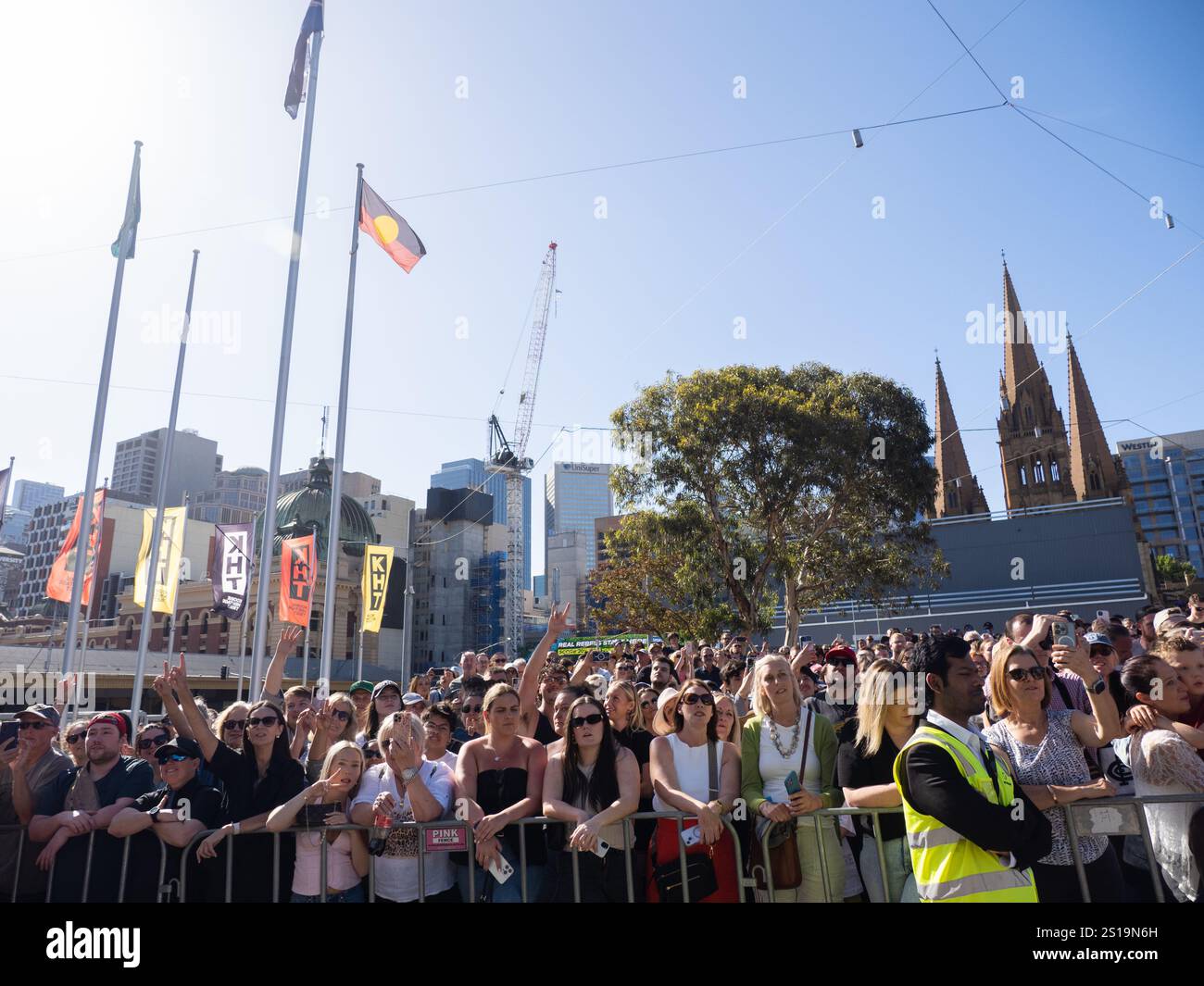 Melbourne, Australia. 02nd Jan, 2025. Federation Square was packed to ...