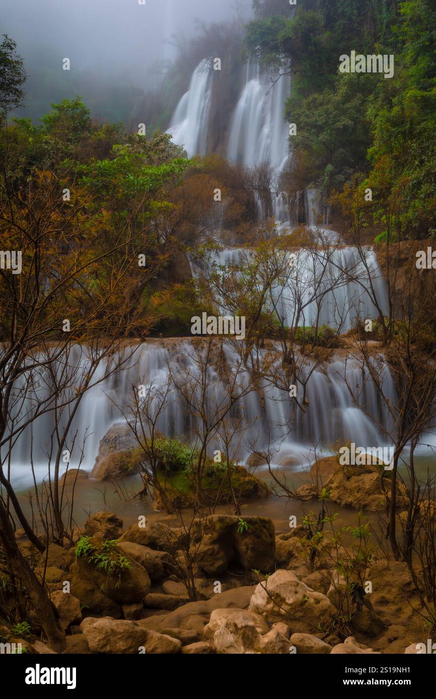 Thi Lo Su Waterfall is the largest waterfall in Tak Province, Thailand ...