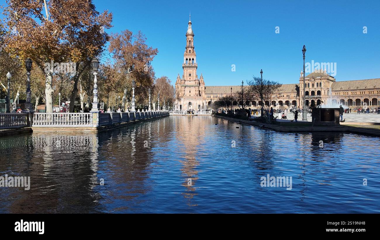 Torre Norte, located in Plaza de España, Seville, is one of two ...