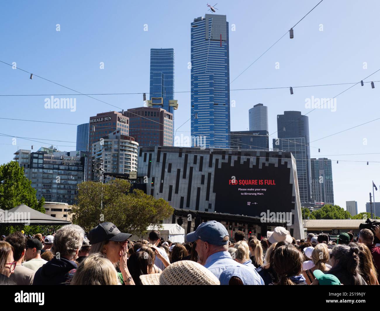 Federation Square reached capacity half an hour before the event was ...