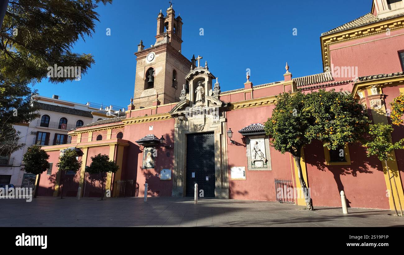 The red exterior walls of Basílica de Jesús del Gran Poder in Seville, Spain Stock Photo - Alamy