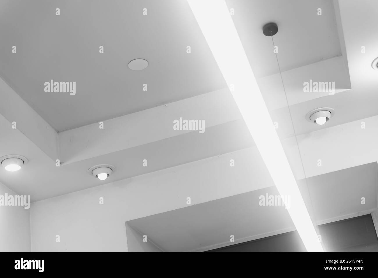 Contemporary illumination interior lighting Black and White Stock ...