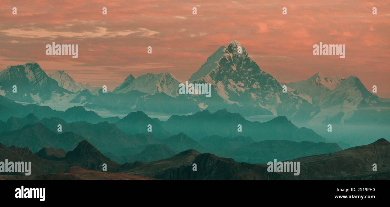 Scenic Sunset in the mountains. Beautiful natural background ...