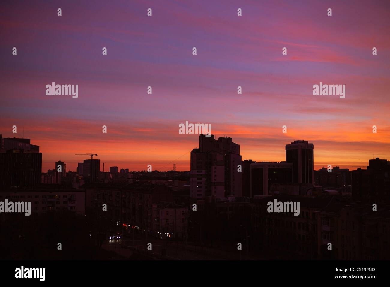 Residential building at sunset time Stock Photo - Alamy