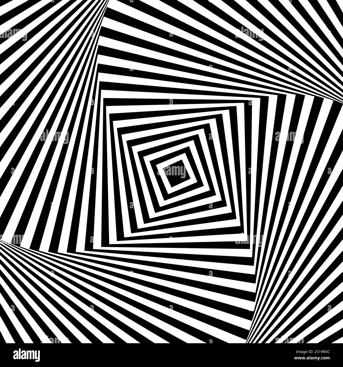 Square black and white optical illusion. Abstract wavy stripes pattern ...