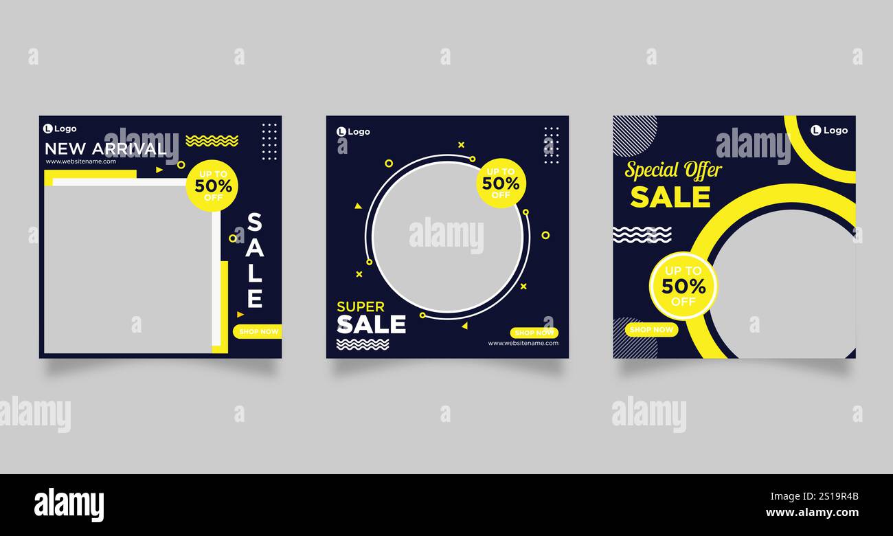 Editable set of Instagram post design. social media post template for ...