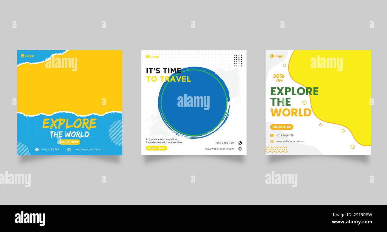 social media post template for travel holiday tourism marketing and ...