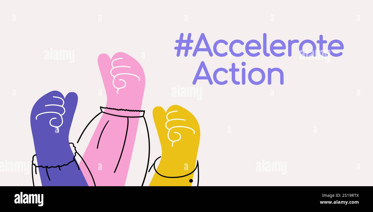 Accelerate action iwd 2025 banner template vector illustration Stock ...