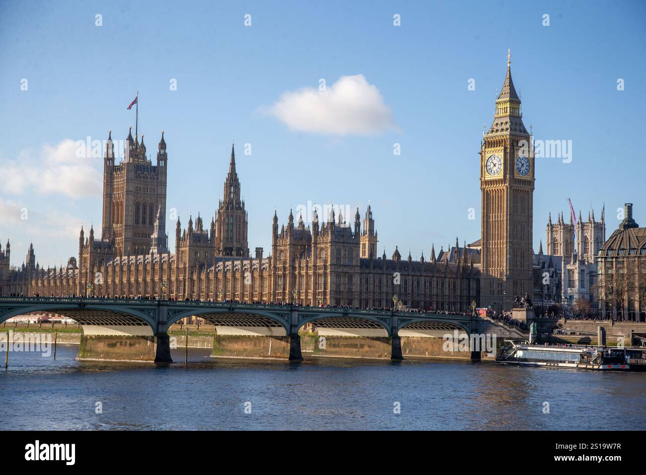 London, England, UK. 2nd Jan, 2025. British parliament is seen from ...