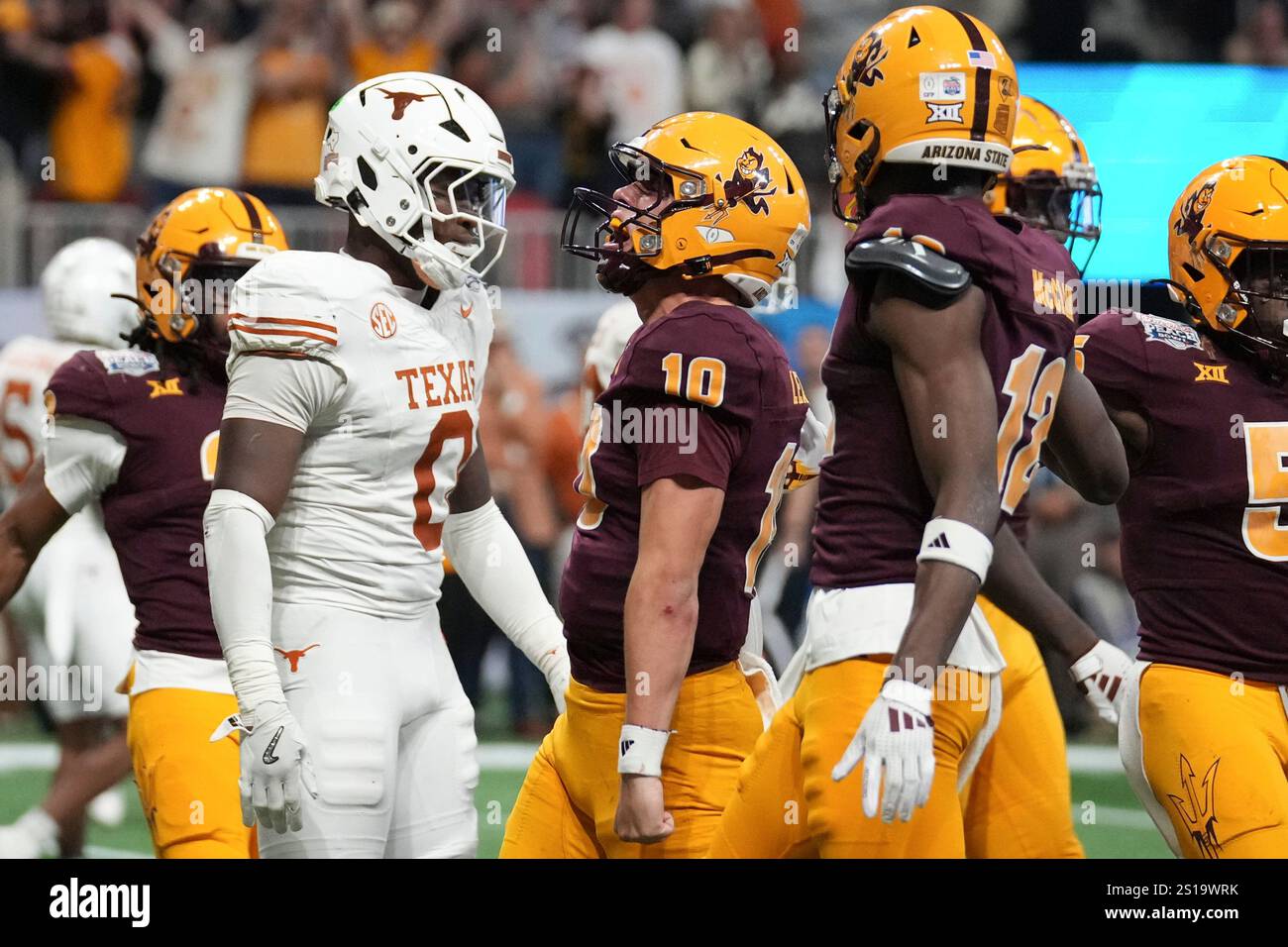 Arizona State quarterback Sam Leavitt (10) reacts during the ...