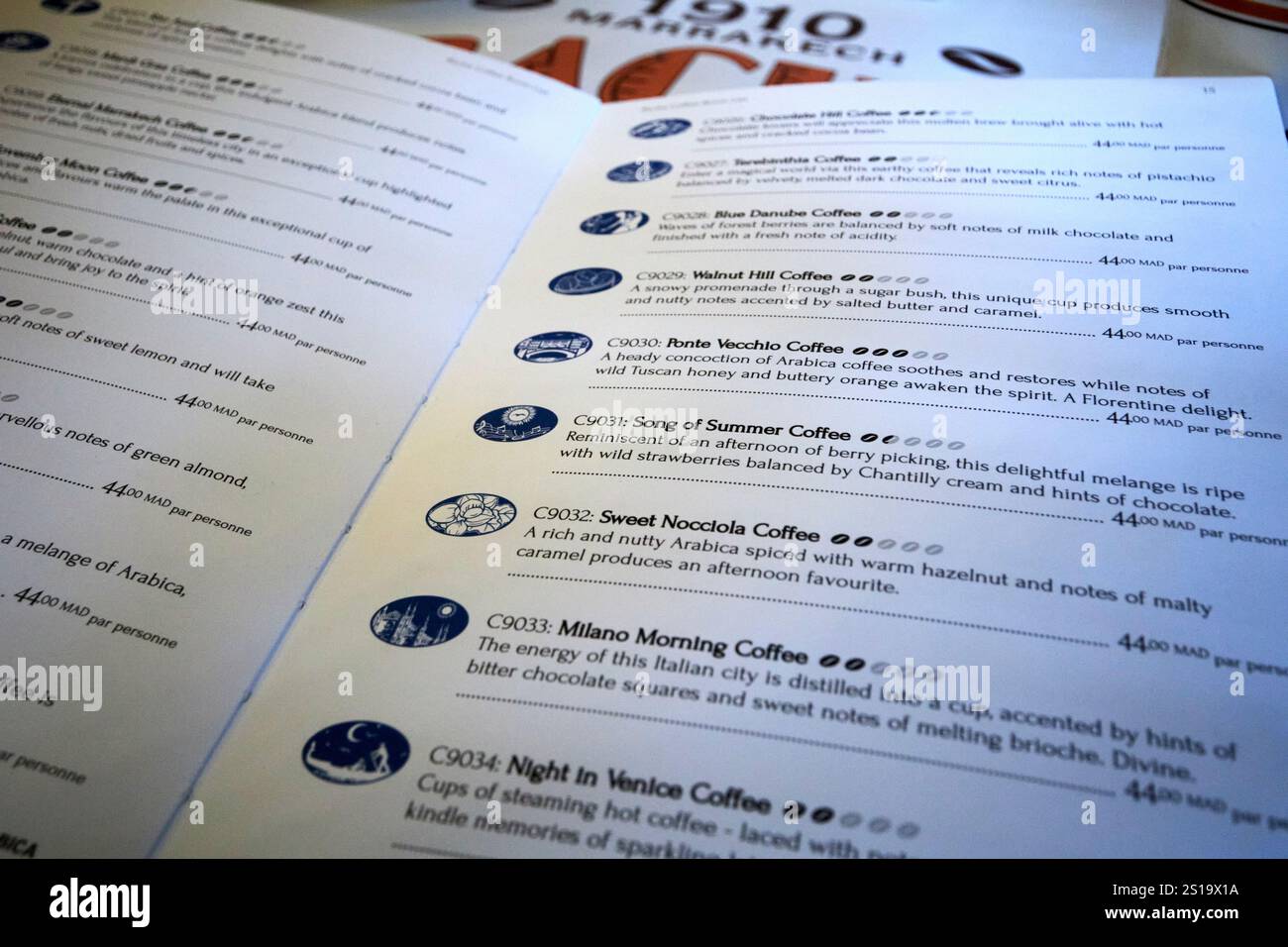 coffee menu with 200 types of coffee bacha coffee marrakesh, morocco ...