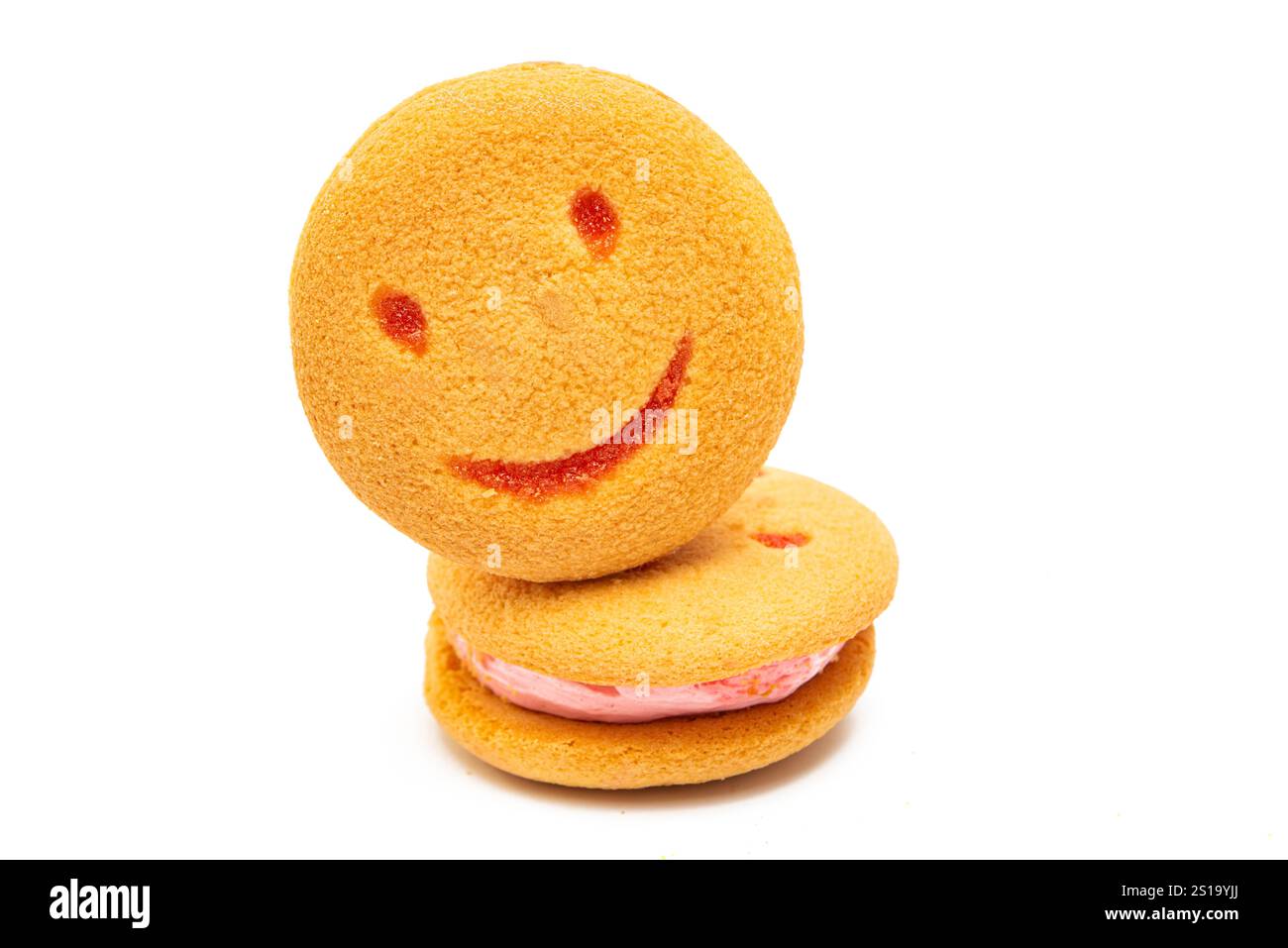 smiley cookies isolated on white background Stock Photo - Alamy
