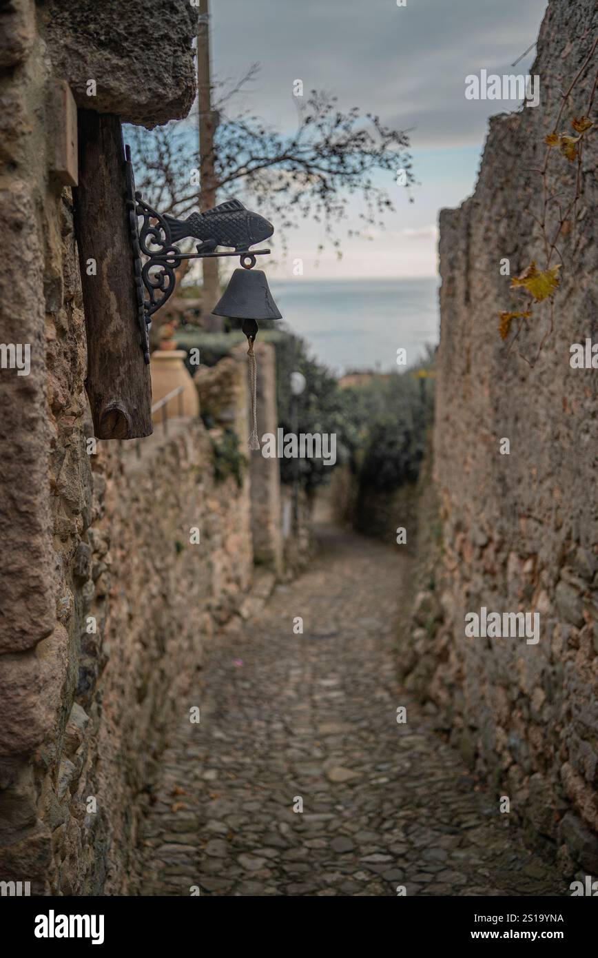 Rustic Alley with Sea View, Liguria Stock Photo - Alamy