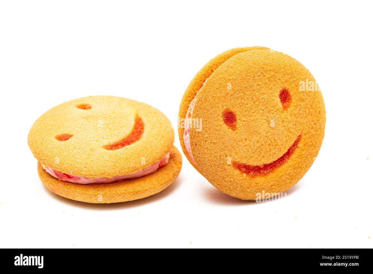smiley cookies isolated on white background Stock Photo - Alamy