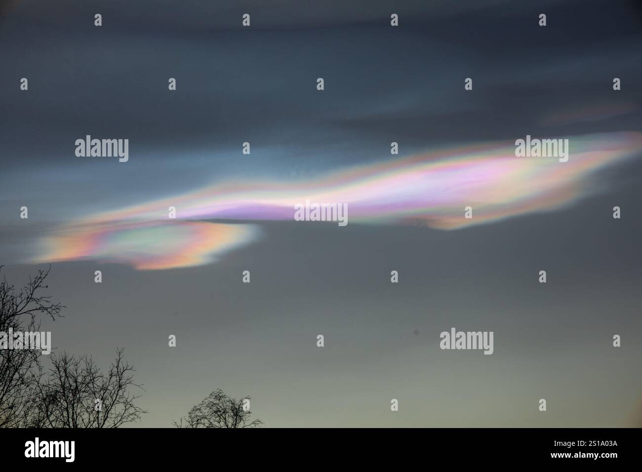 Polar stratospheric cloud, also known as nacreous clouds from nacre, or ...
