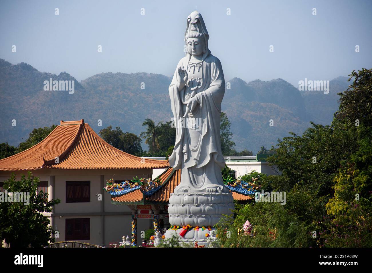Quan Yin or Kuan Yin chinese holy goddess statue in Wihan Phra ...