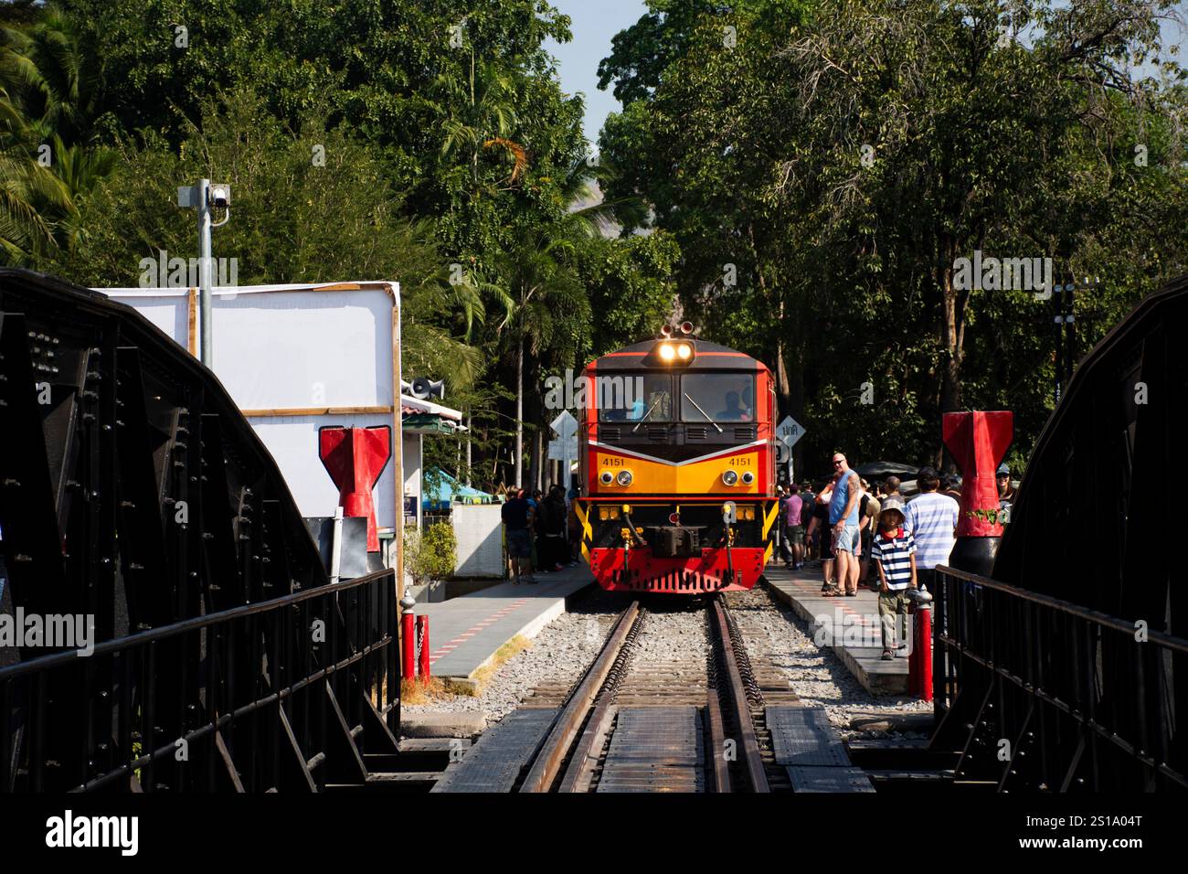 Classic bogie locomotive train on track railway waiting for send ...