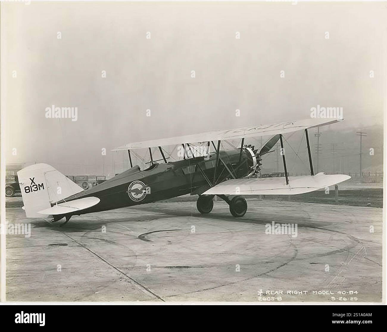 Boeing Model 40-B4 biplane at Boeing plant, Seattle, September 26, 1929 ...