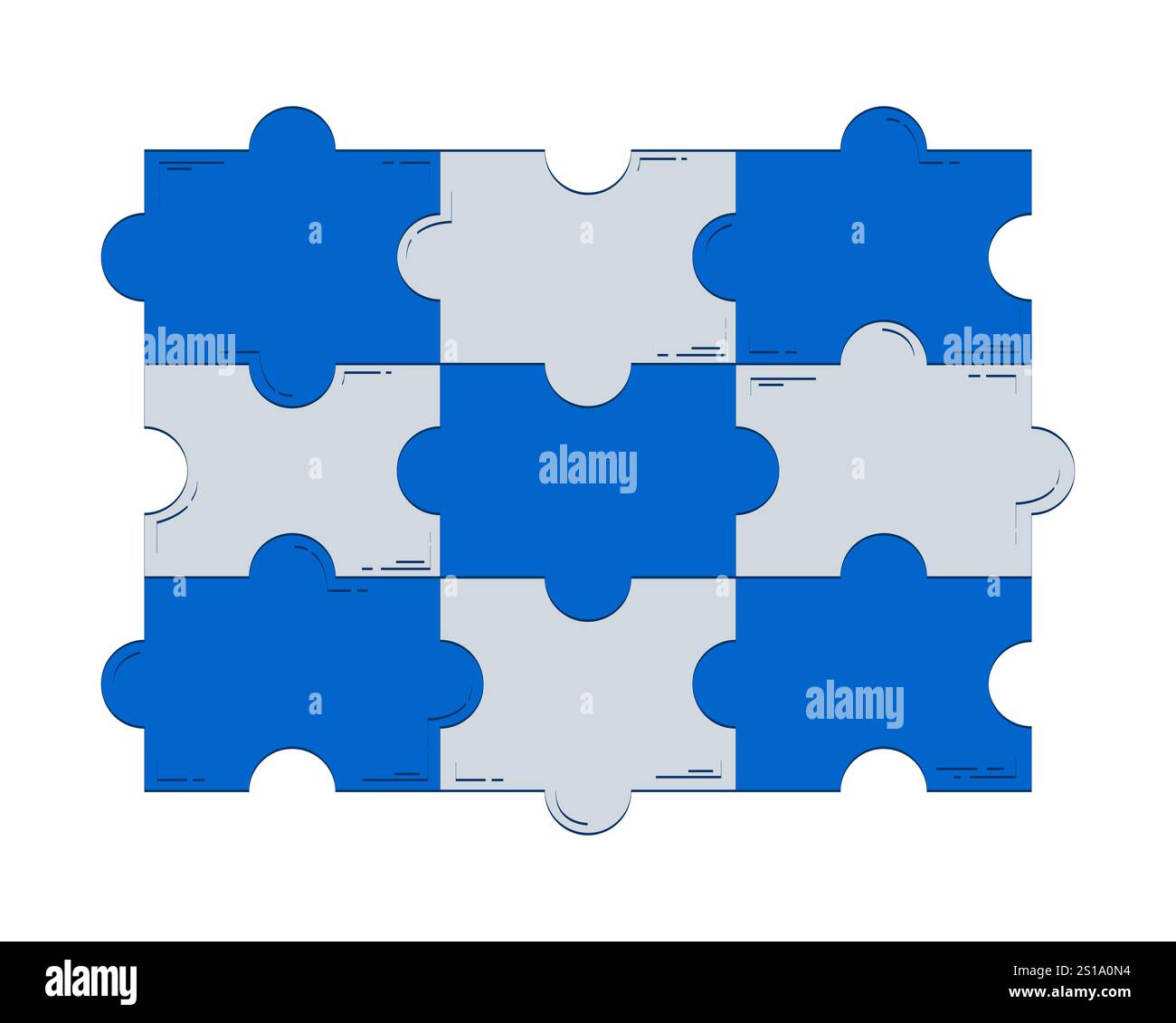 Interlocking puzzle pieces 2D doodle object Stock Vector Image & Art ...