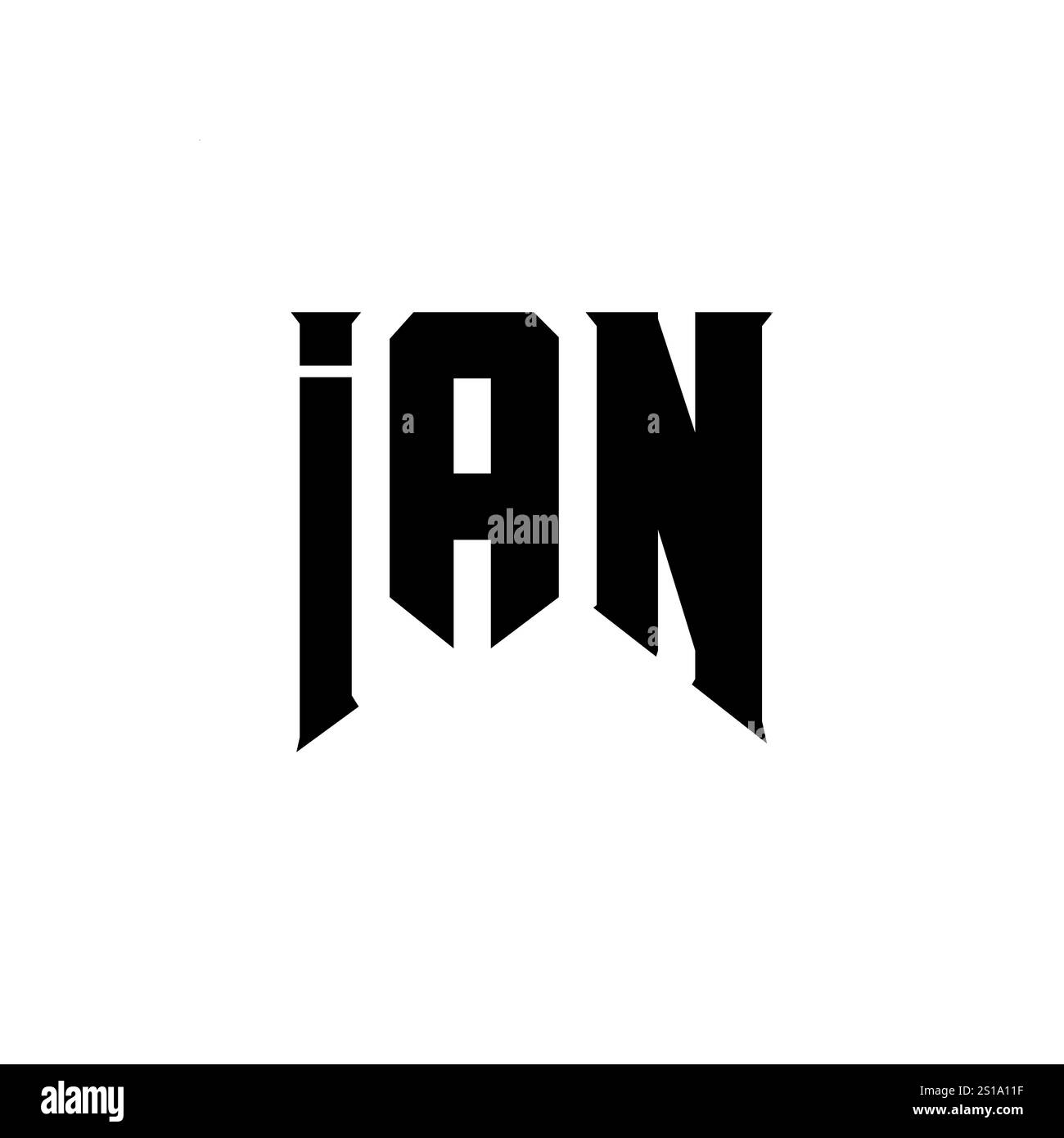 IAN letter logo design for technology company. IAN logo design black ...