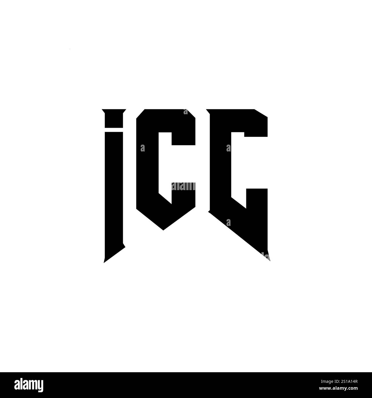 ICC letter logo design for technology company. ICC logo design black and white color combination ...