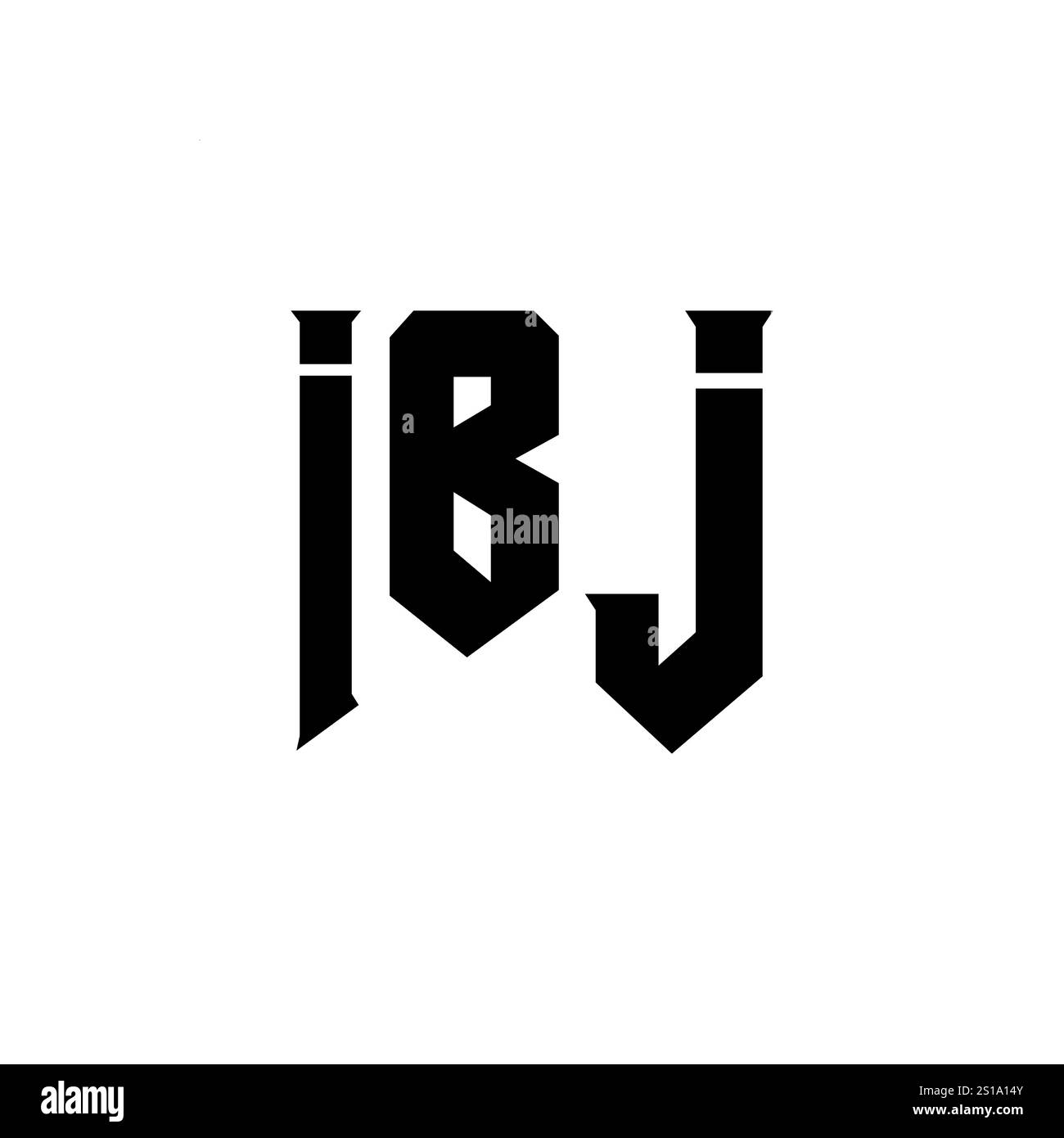 IBJ letter logo design for technology company. IBJ logo design black and white color combination ...