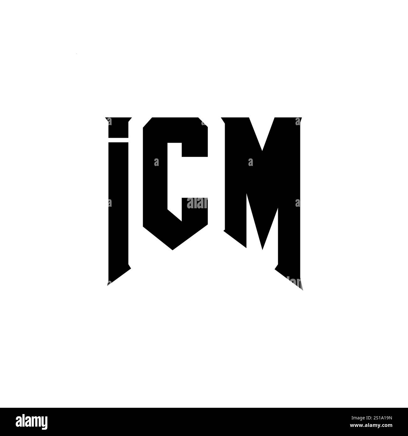 ICM letter logo design for technology company. ICM logo design black and white color combination ...