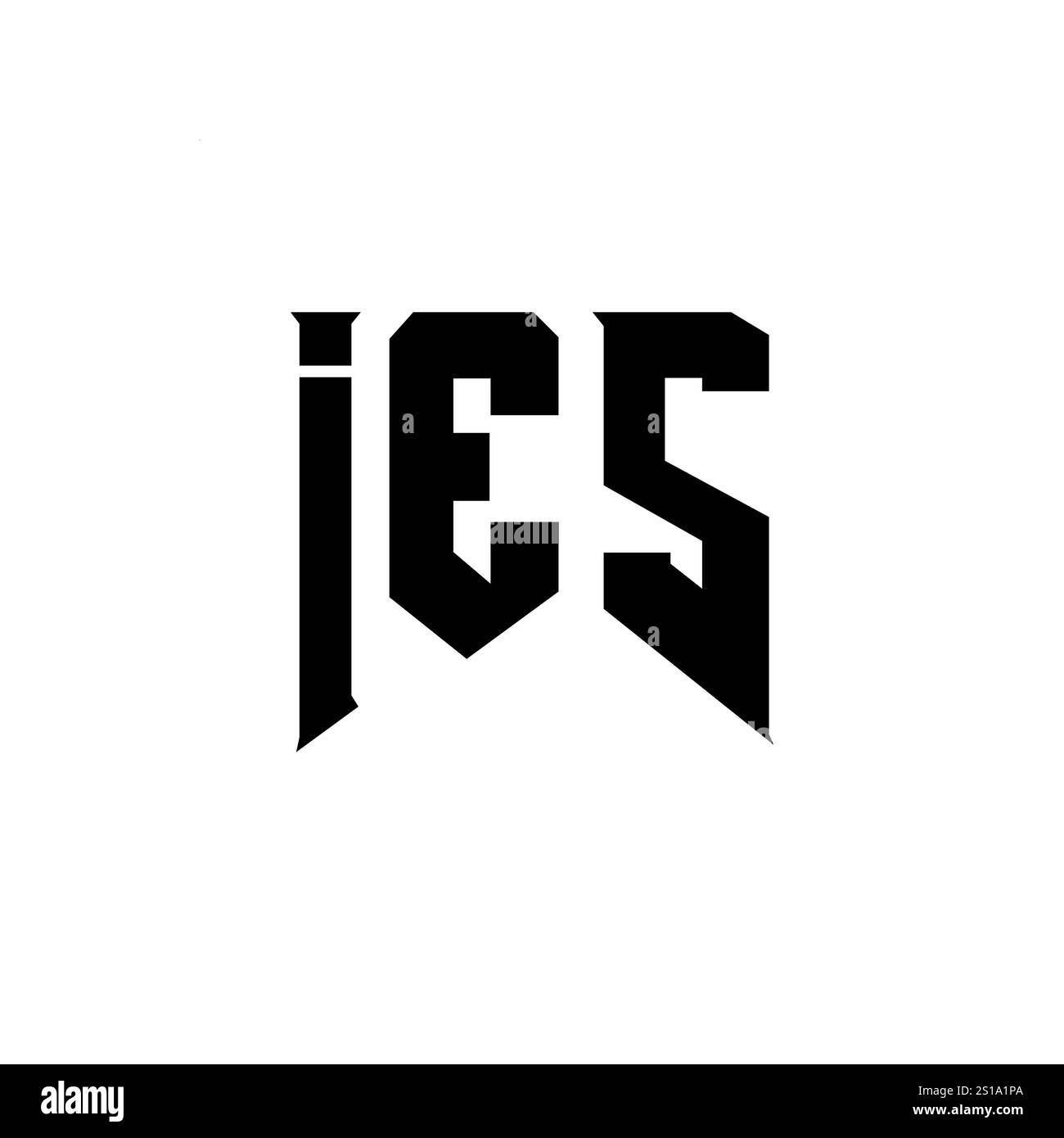 IES letter logo design for technology company. IES logo design black and white color combination ...