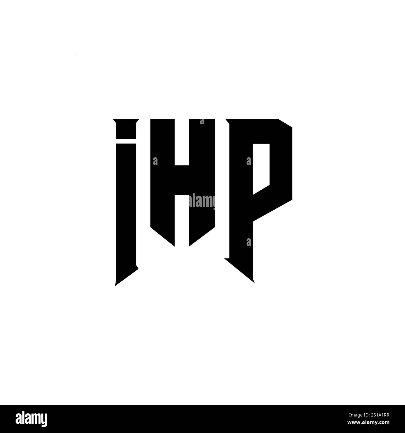 IHP letter logo design for technology company. IHP logo design black and white color combination ...