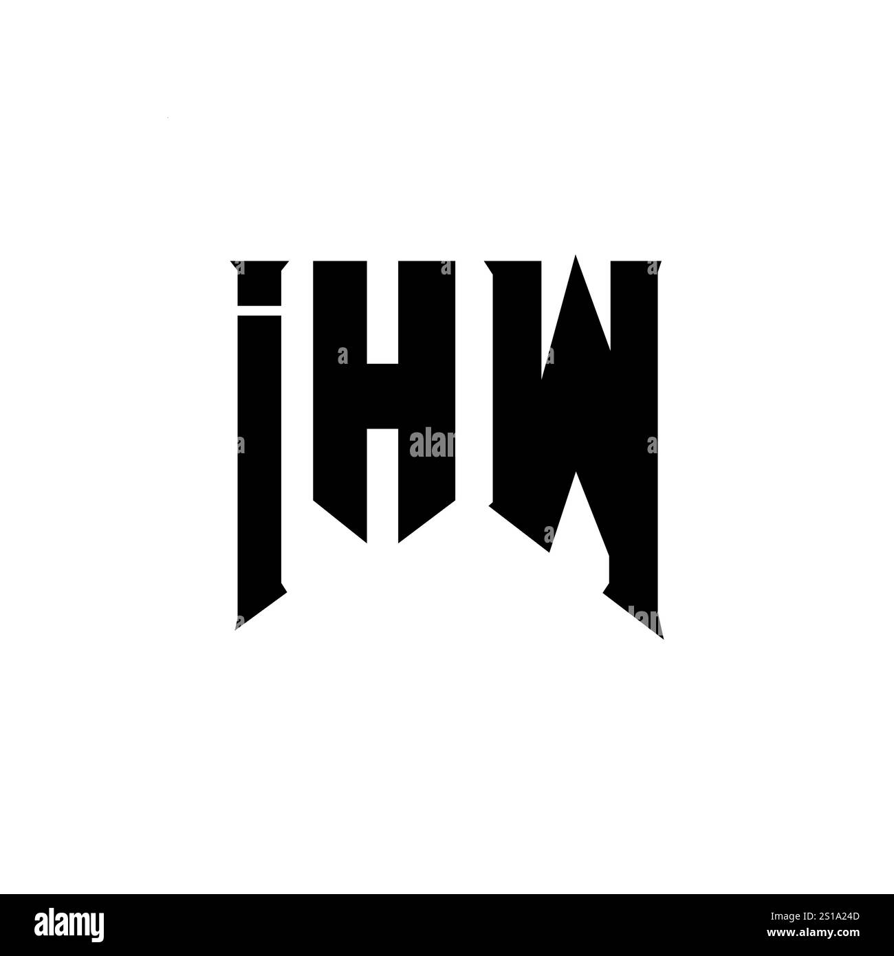 IHW letter logo design for technology company. IHW logo design black ...