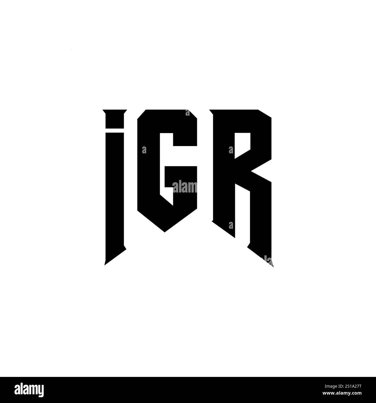 IGR letter logo design for technology company. IGR logo design black and white color combination ...