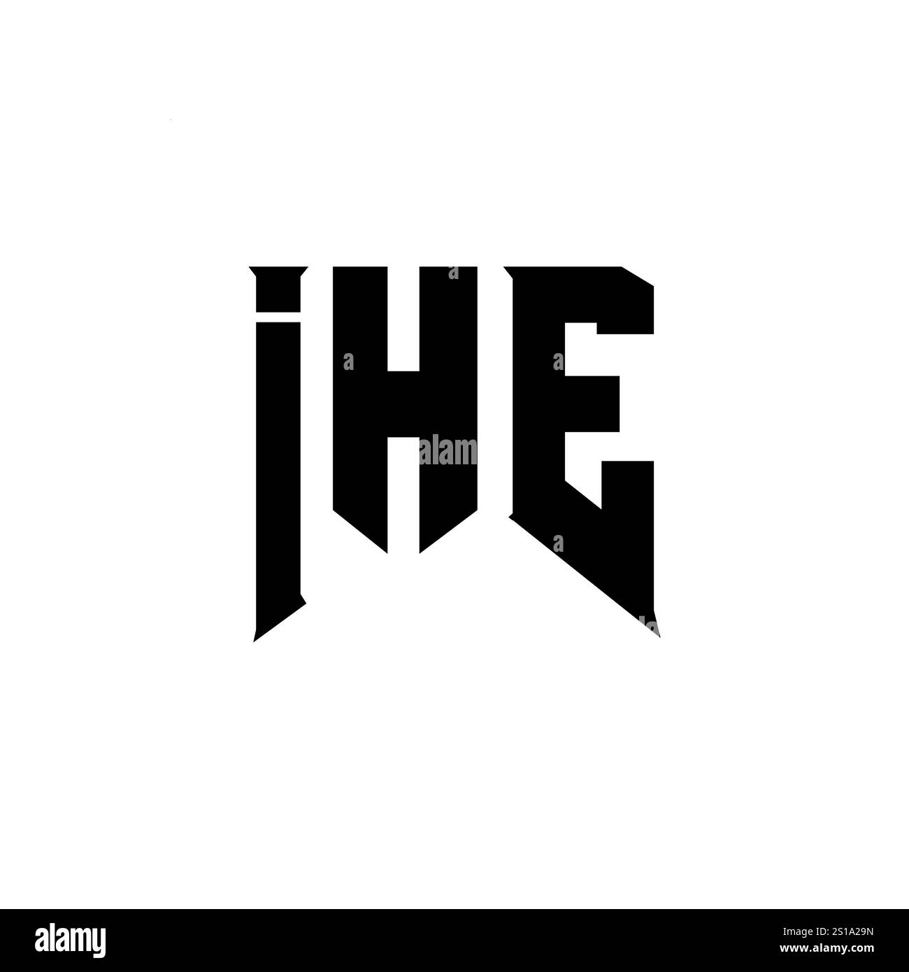 IHE letter logo design for technology company. IHE logo design black ...