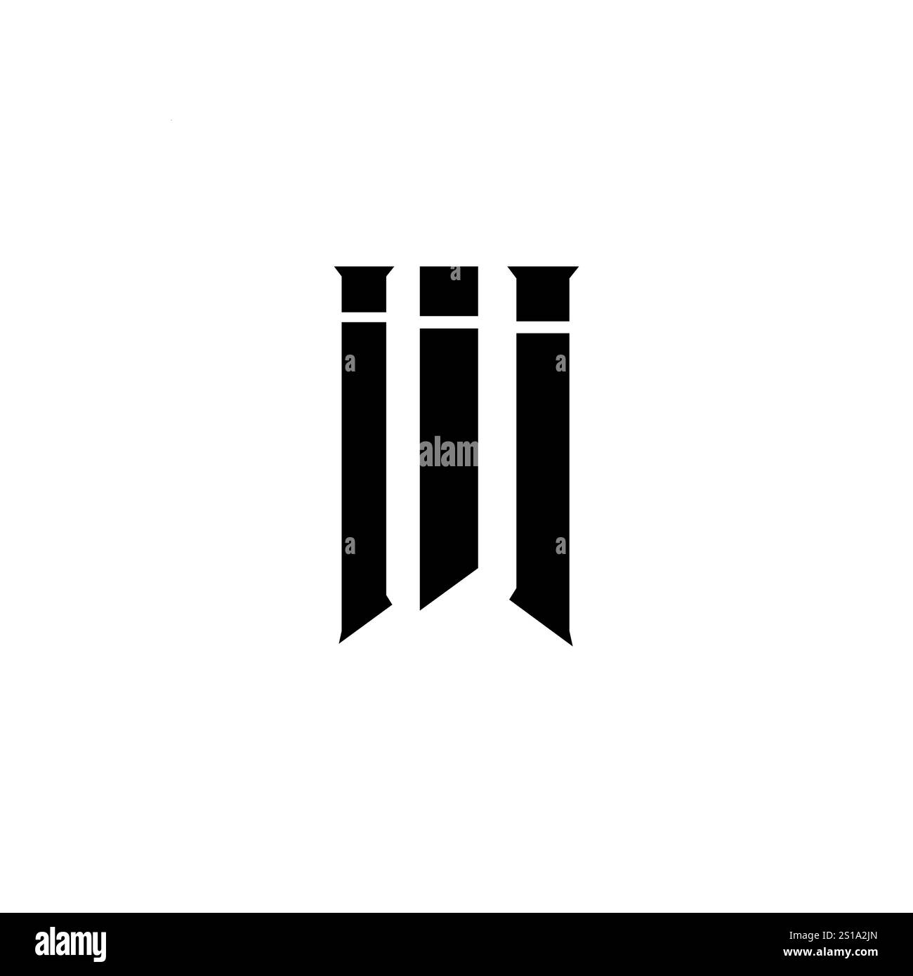 III letter logo design for technology company. III logo design black ...