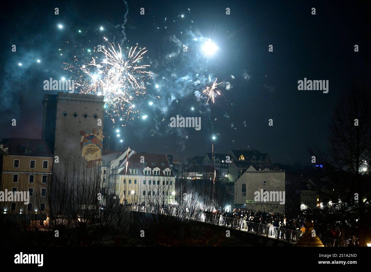 In der Görlitzer Altstadt wird Silvester gefeiert. Im Bild Silvester ...
