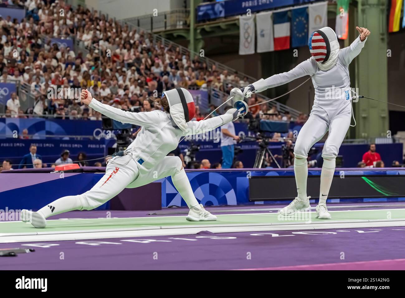 Anne Cebula (USA) of Team United States competes at the Fencing Women's ...