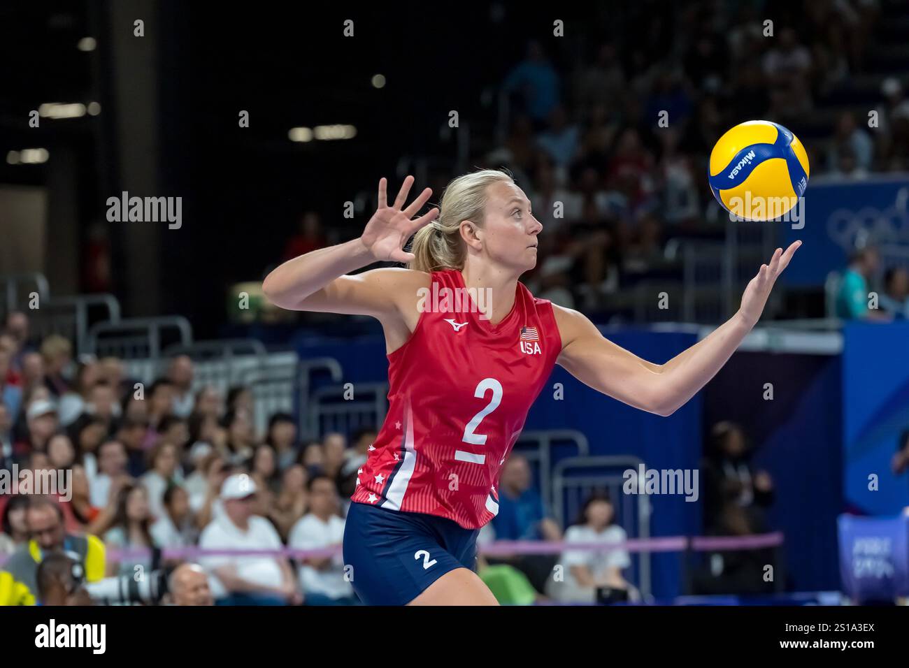 United States setter JORDYN POULTER (2) competes in the Women's ...