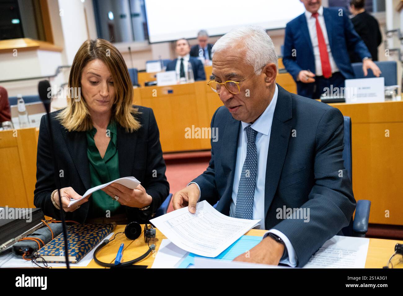 The President of the European Council Antonio Luis Santos da Costa and ...