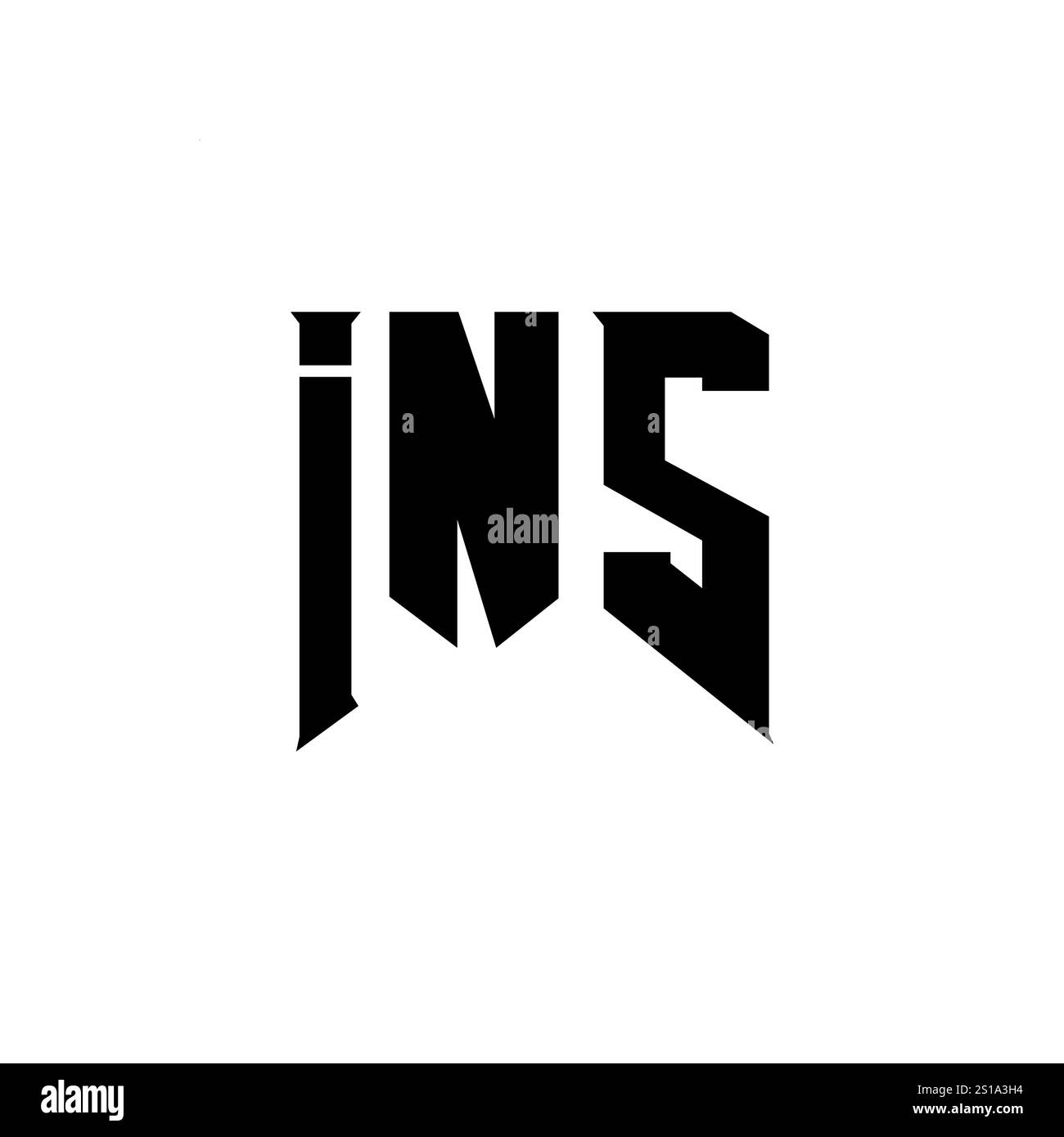 INS letter logo design for technology company. INS logo design black ...