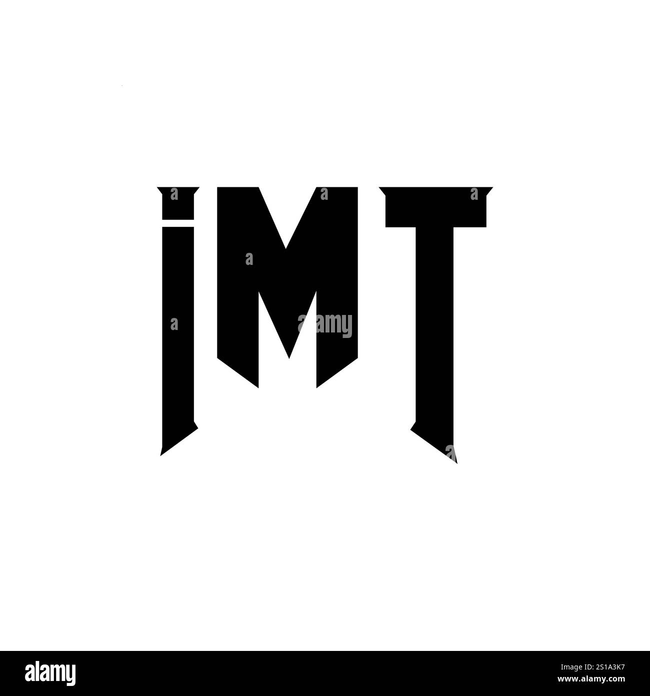 IMT letter logo design for technology company. IMT logo design black and white color combination ...