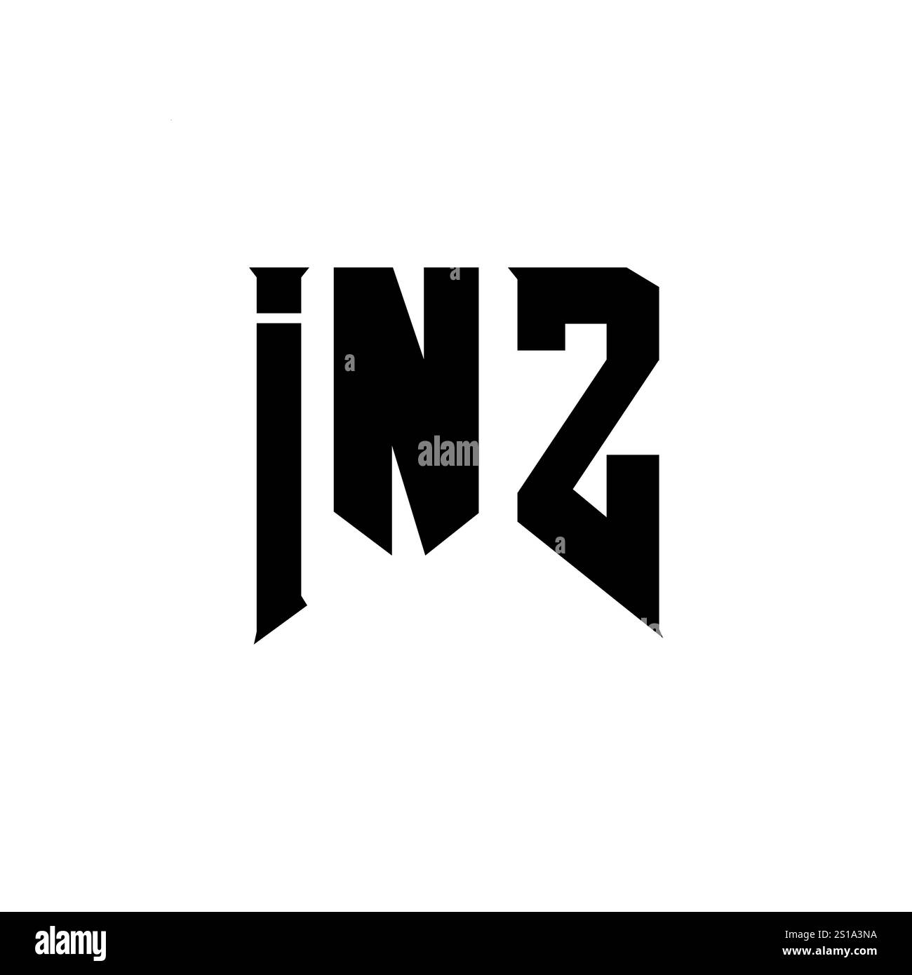 INZ letter logo design for technology company. INZ logo design black ...