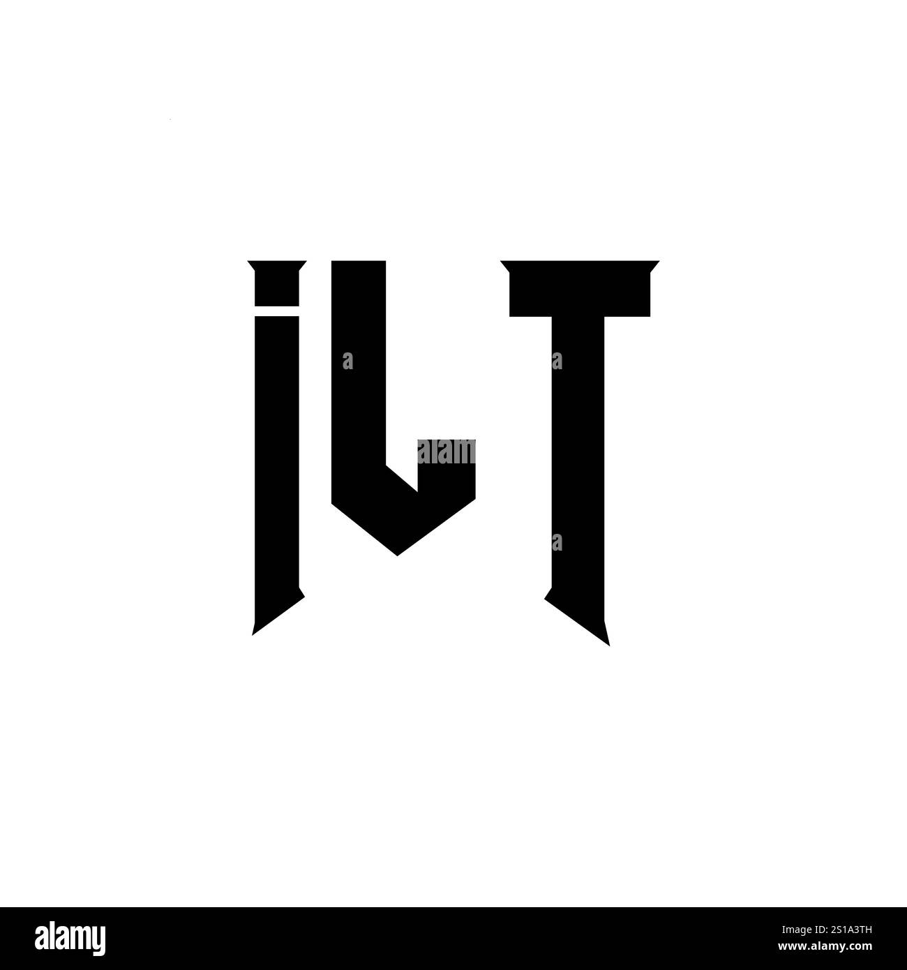 ILT letter logo design for technology company. ILT logo design black and white color combination ...
