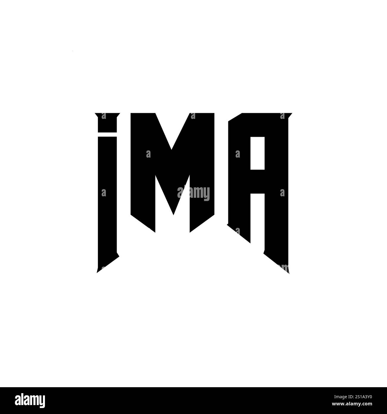 IMA letter logo design for technology company. IMA logo design black and white color combination ...