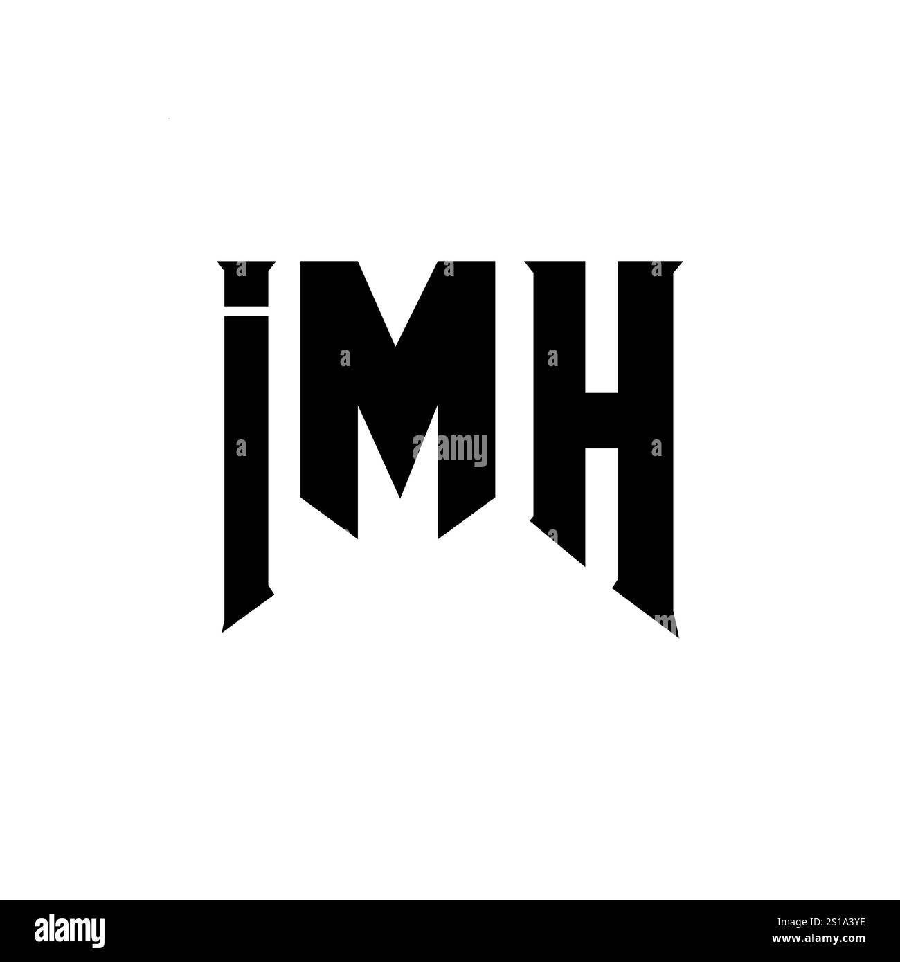 IMH letter logo design for technology company. IMH logo design black and white color combination ...
