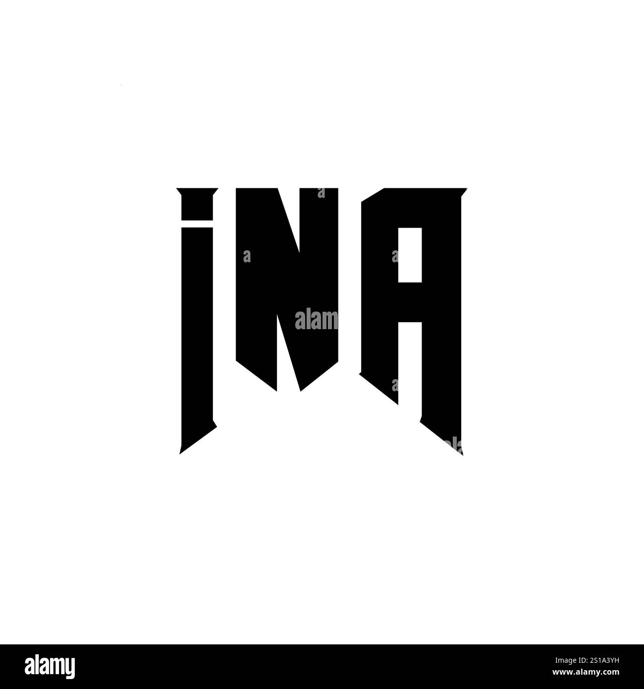 INA letter logo design for technology company. INA logo design black ...