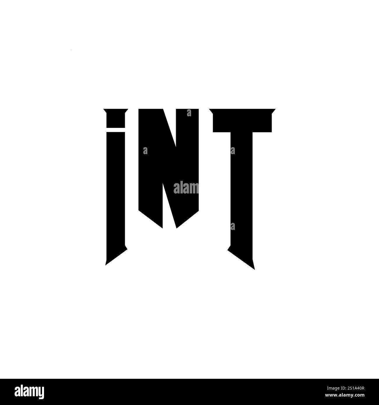INT letter logo design for technology company. INT logo design black ...