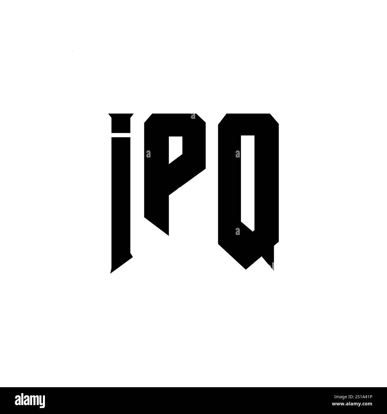 IPQ letter logo design for technology company. IPQ logo design black and white color combination ...