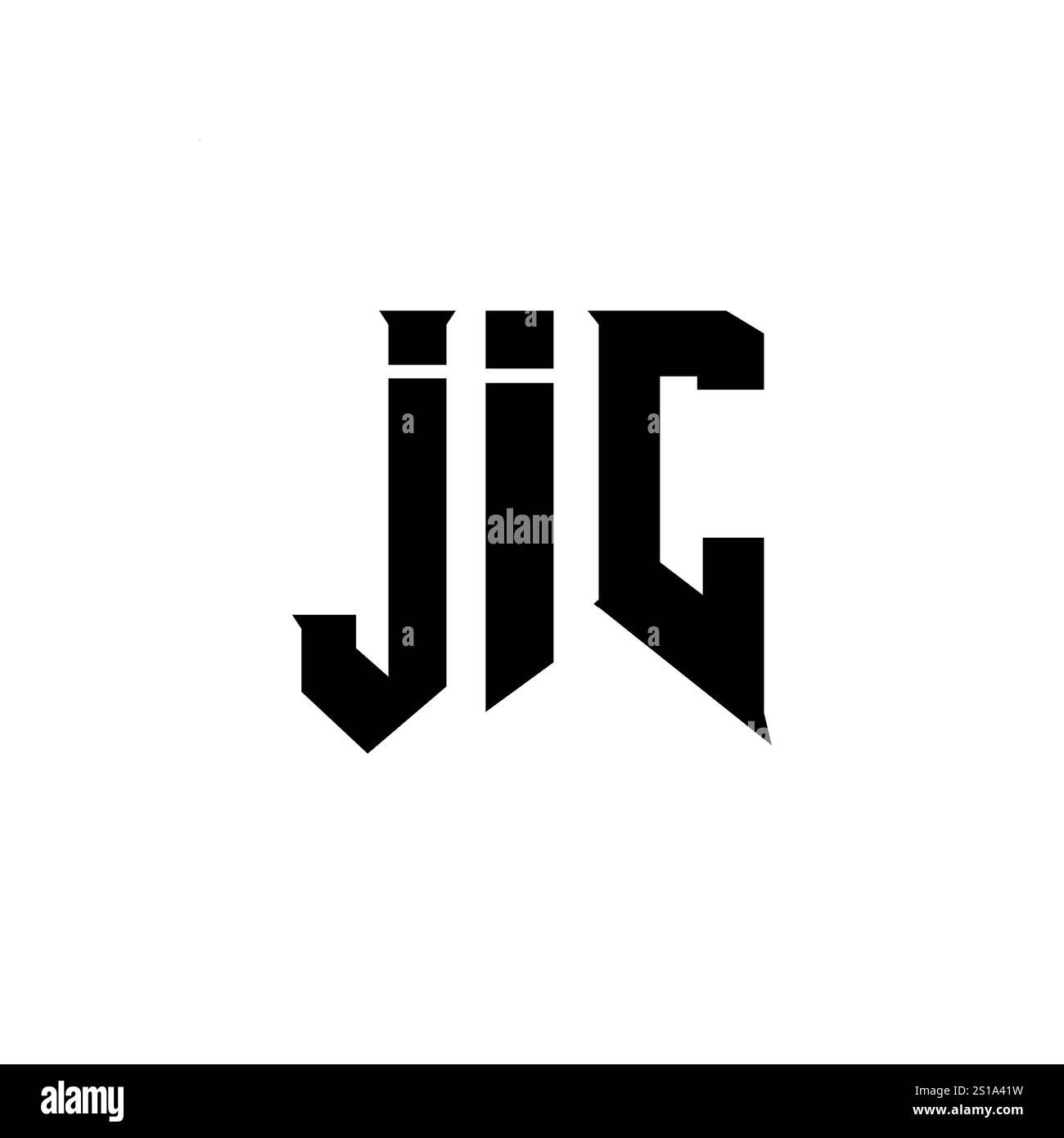JIC letter logo design for technology company. JIC logo design black and white color combination ...