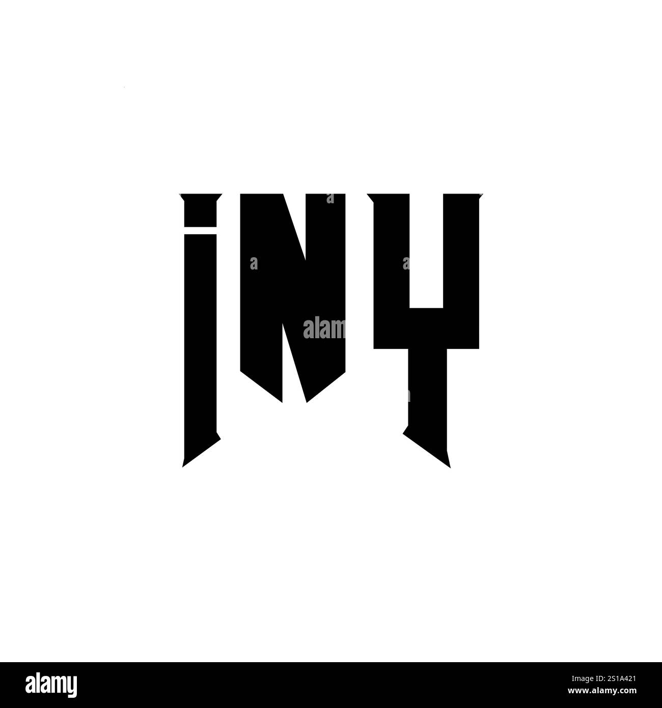 INY letter logo design for technology company. INY logo design black ...